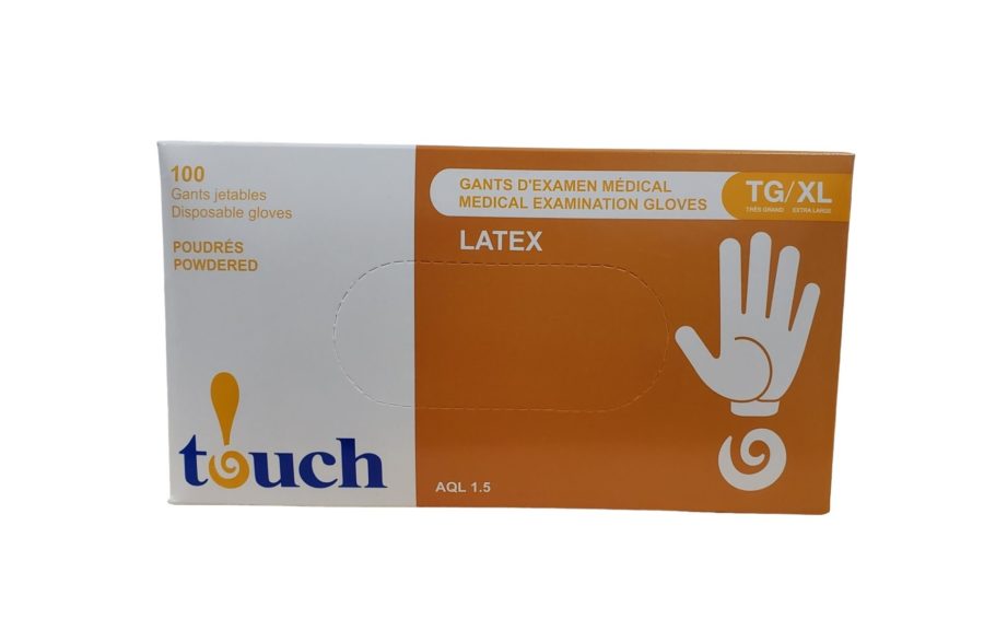 Latex Powdered Gloves - Touch - Extra Large, 100/cs - Leading Supplies